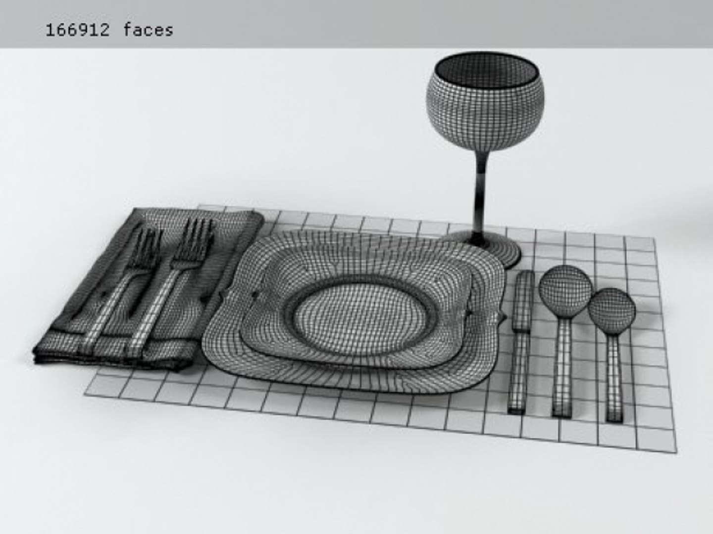 3D table set 04 model - TurboSquid 1175364