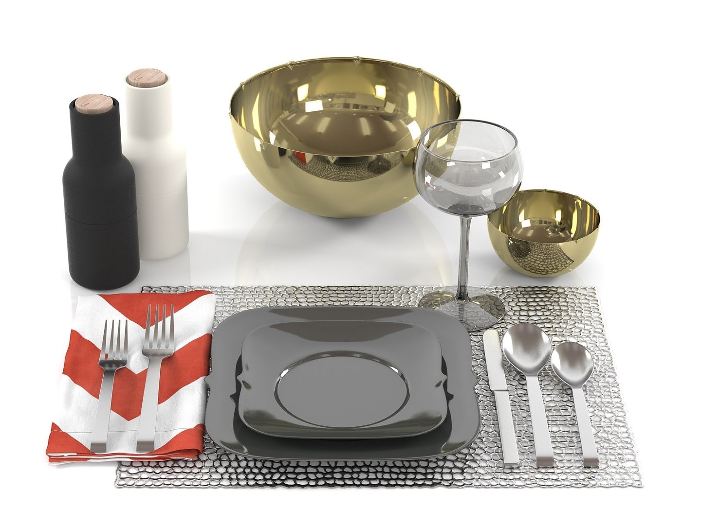 3D table set 04 model - TurboSquid 1175364