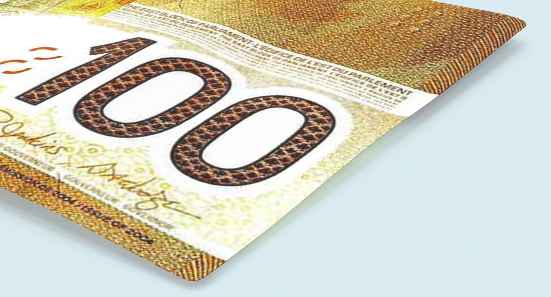3d 100 Canadian Dollar Note Model