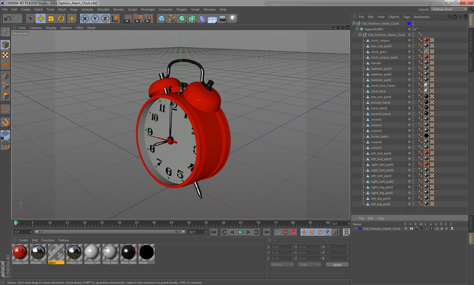 3D old fashion alarm clock - TurboSquid 1223733