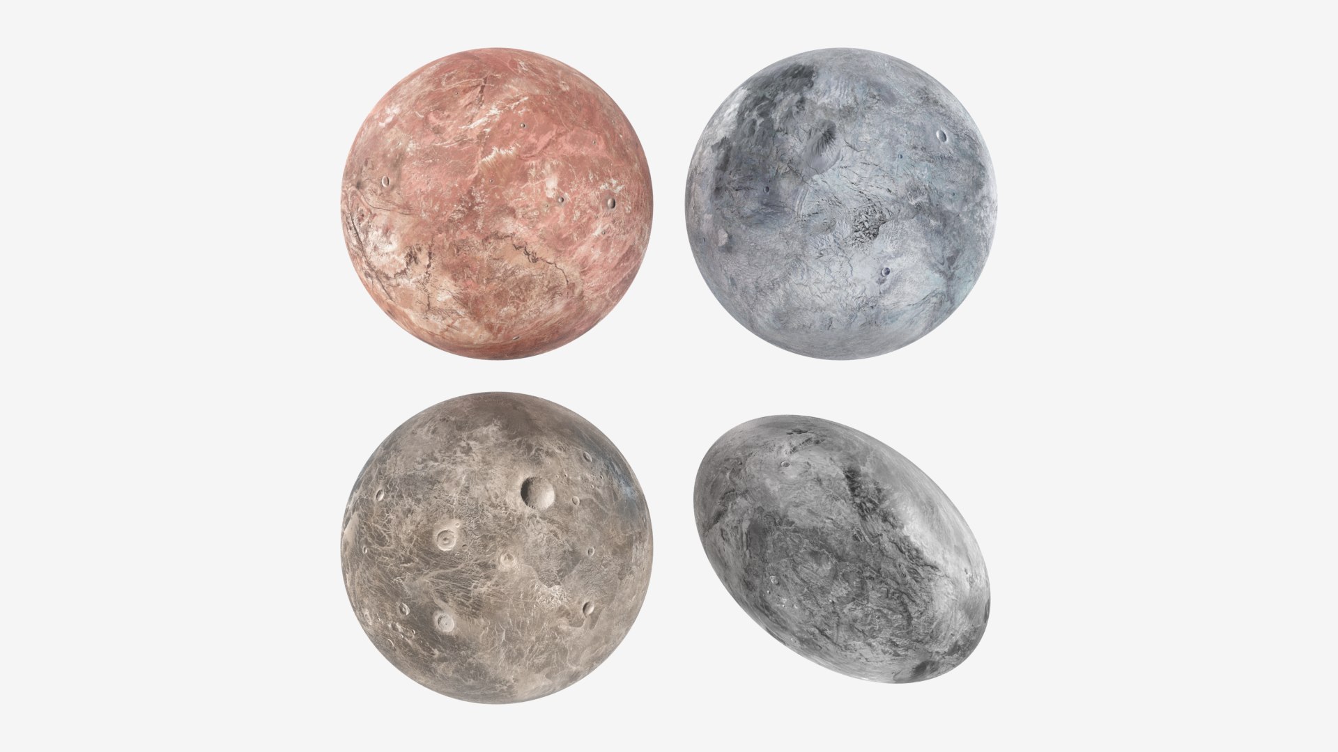 Dwarf Planets Ceres Eris Makemake Haumea 3D Model - TurboSquid 1726569