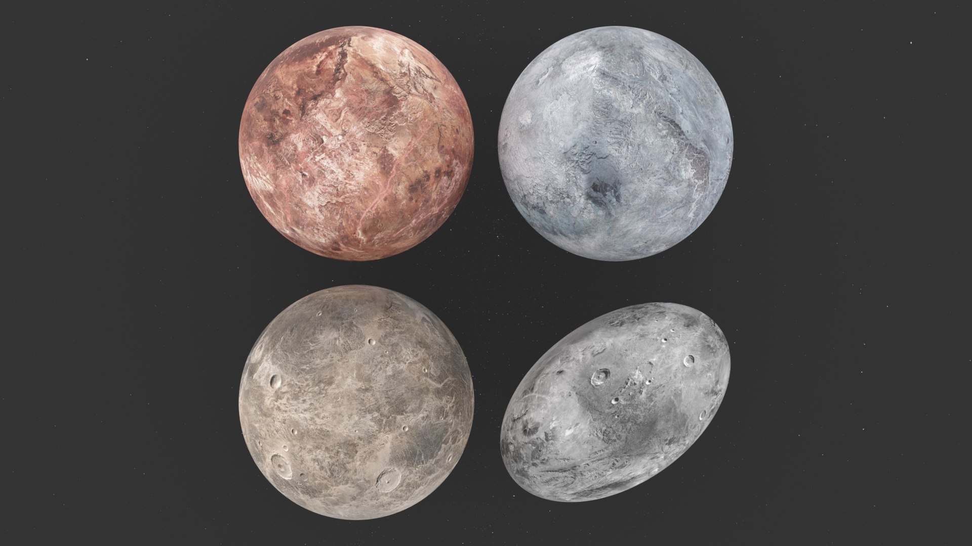 Dwarf Planets Ceres Eris Makemake Haumea 3D Model - TurboSquid 1726569