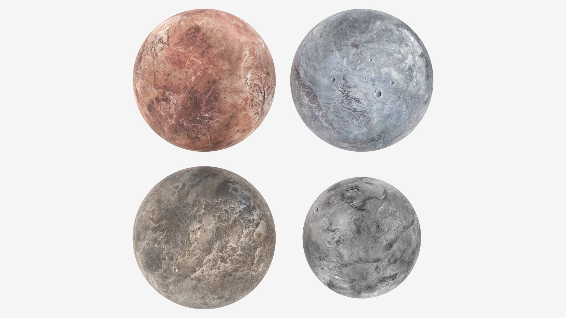 Dwarf Planets Ceres Eris Makemake Haumea 3D Model - TurboSquid 1726569