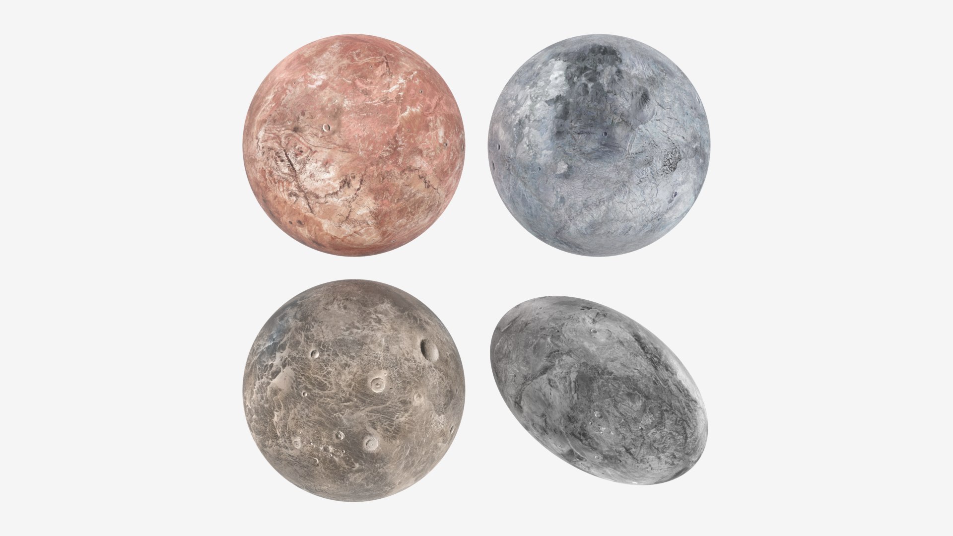 Dwarf Planets Ceres Eris Makemake Haumea 3D Model - TurboSquid 1726569