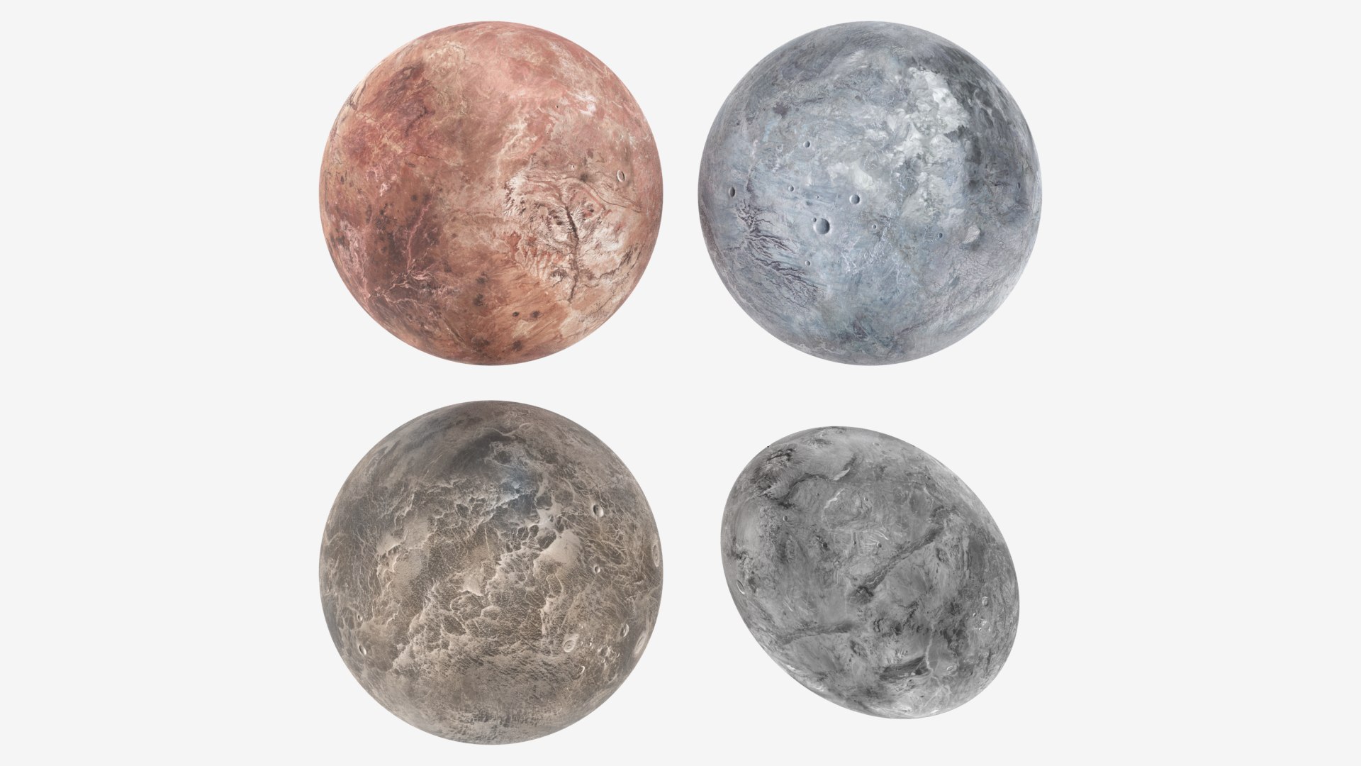 Dwarf Planets Ceres Eris Makemake Haumea 3D Model - TurboSquid 1726569