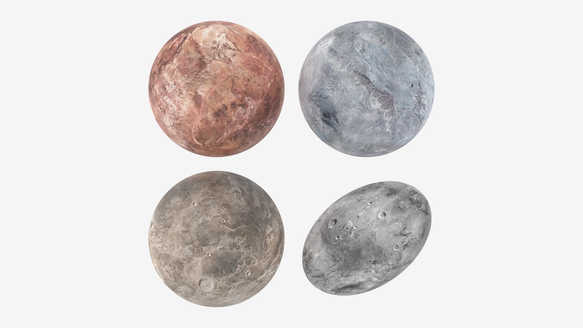 Dwarf Planets Ceres Eris Makemake Haumea 3D Model - TurboSquid 1726569