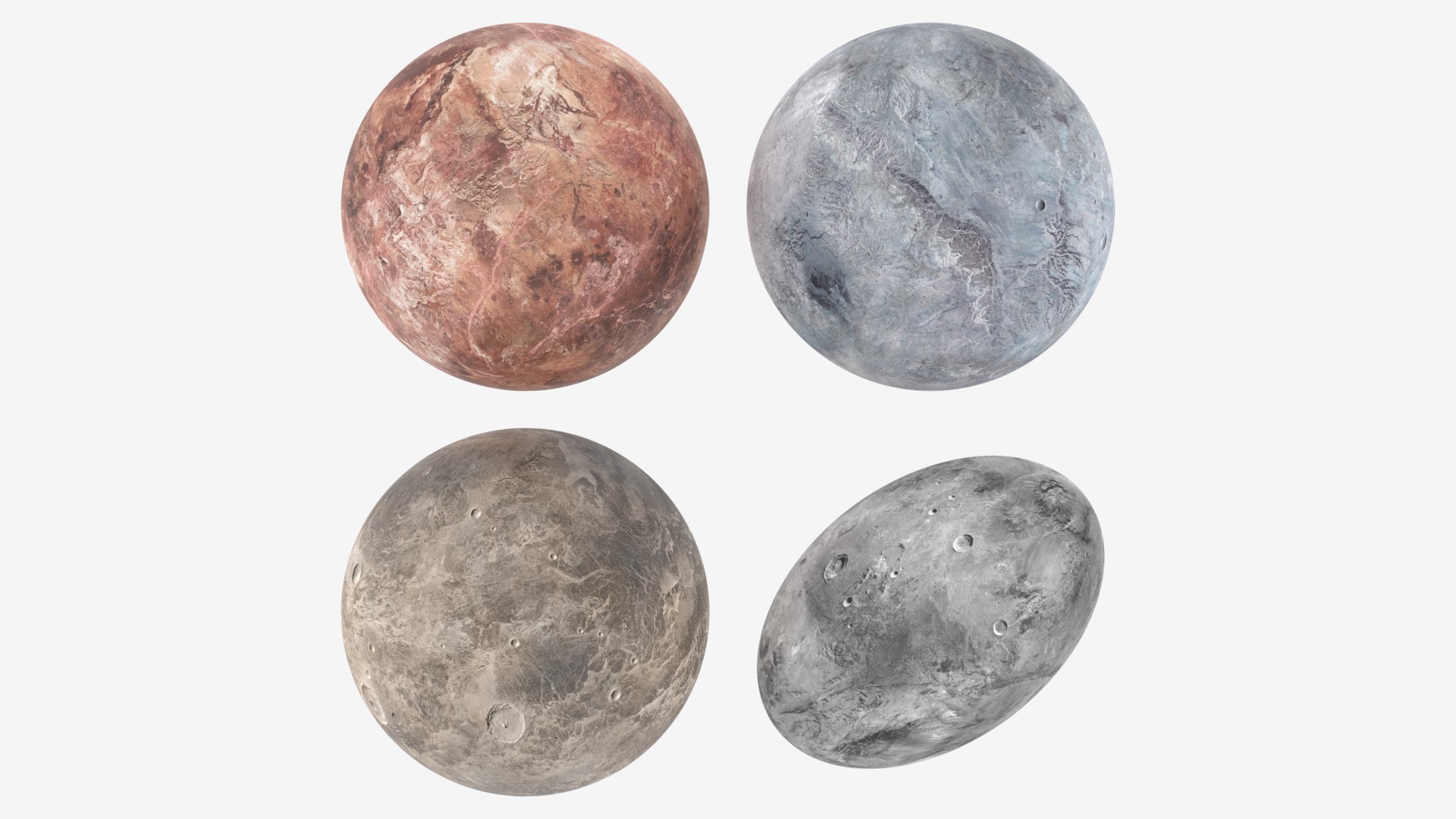 Dwarf Planets Ceres Eris Makemake Haumea 3D Model - TurboSquid 1726569