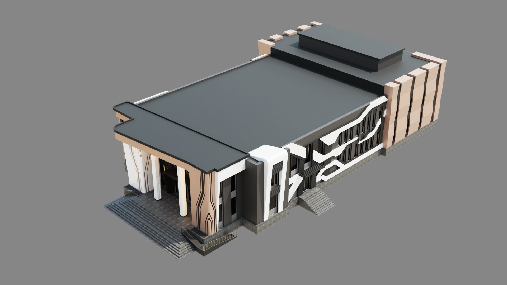 Theatre Building 3D Model - TurboSquid 2029082