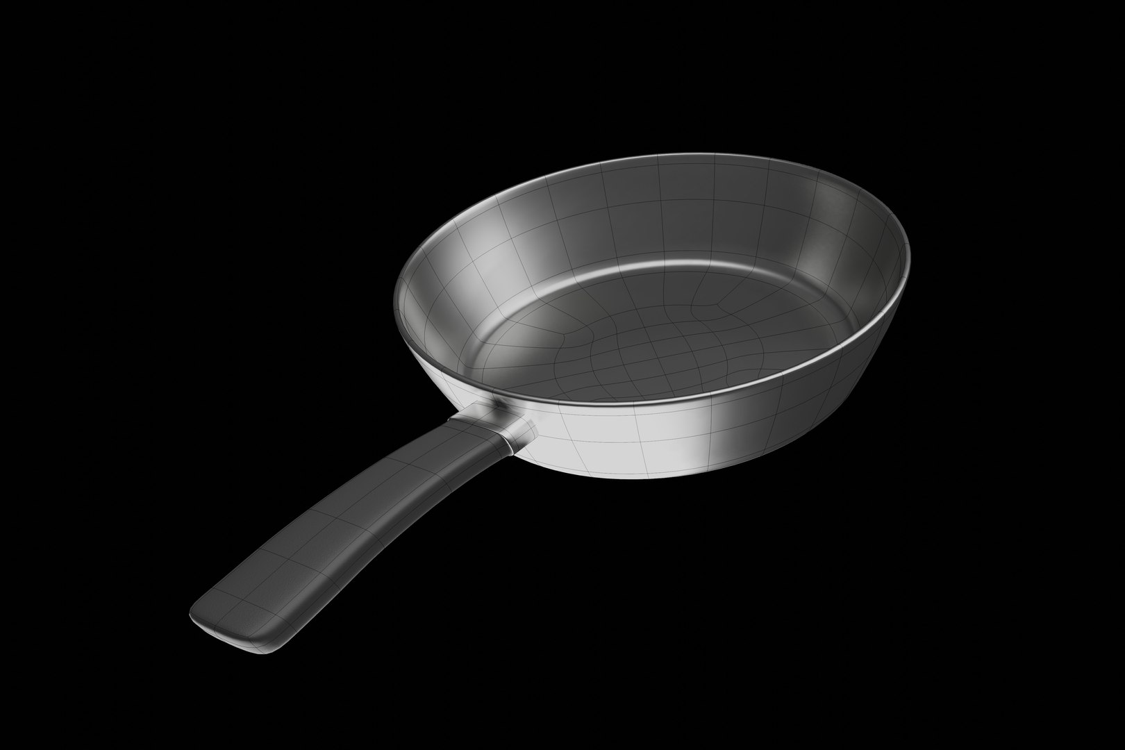 Frying pan with plastic handle 3D model - TurboSquid 2151451