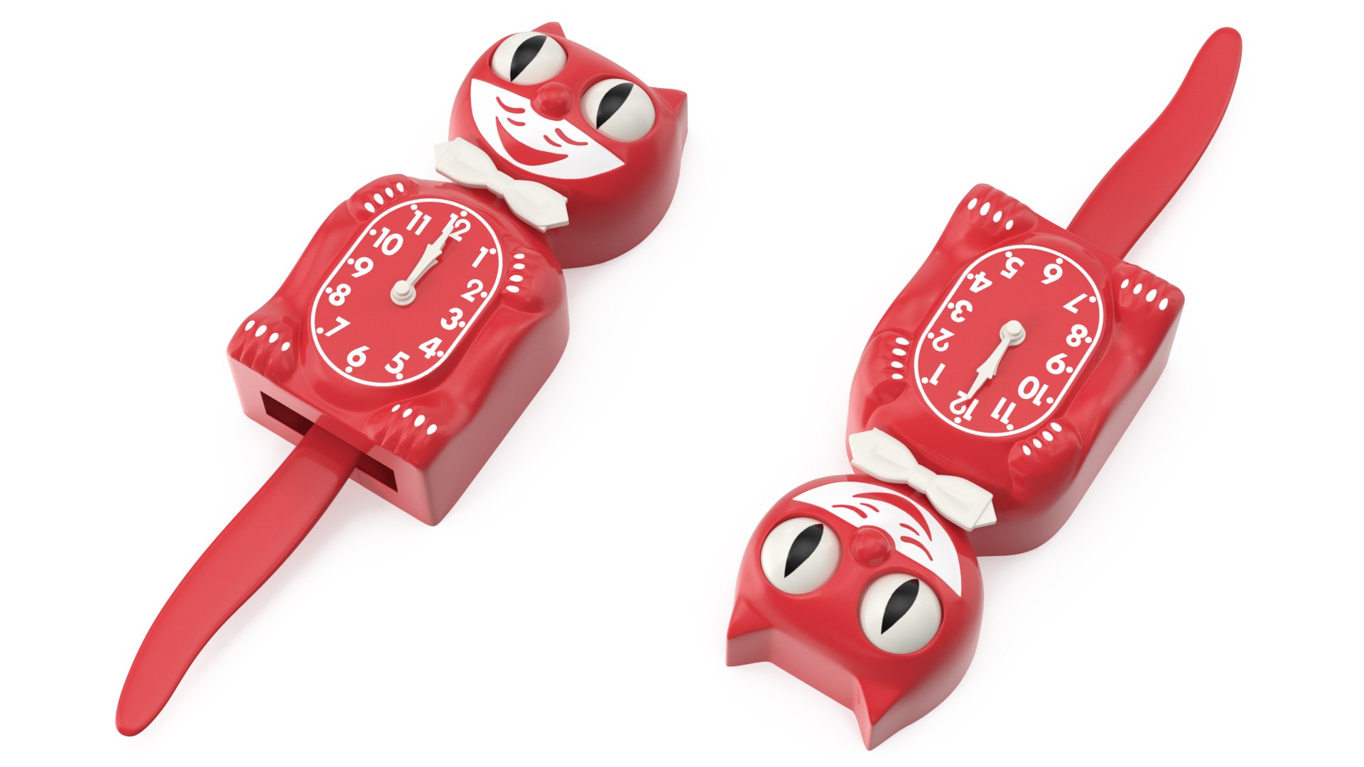 3D Retro Wall Clock Red Cat - TurboSquid 2065246