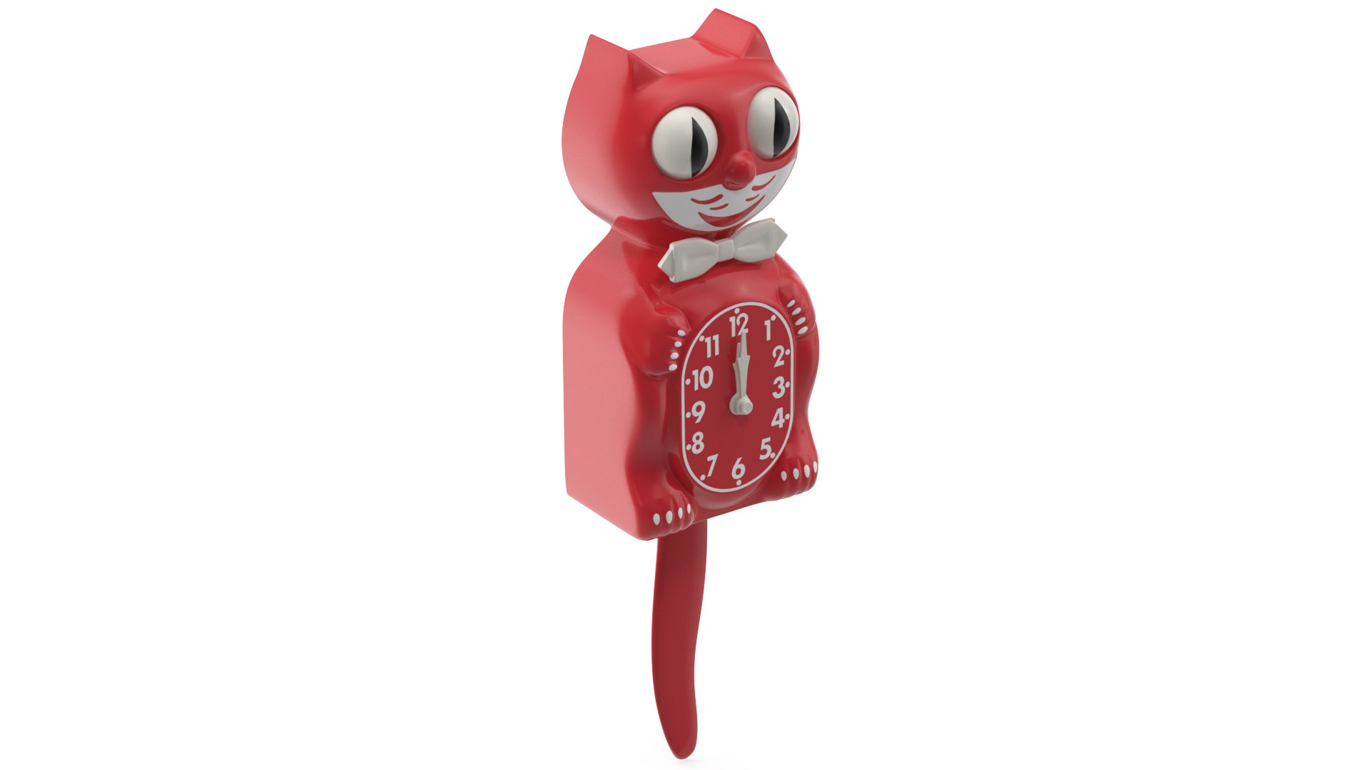 3D Retro Wall Clock Red Cat - TurboSquid 2065246