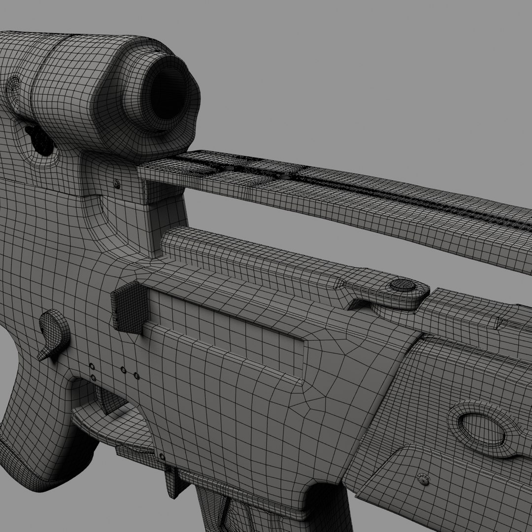 compact assault rifle 3d model