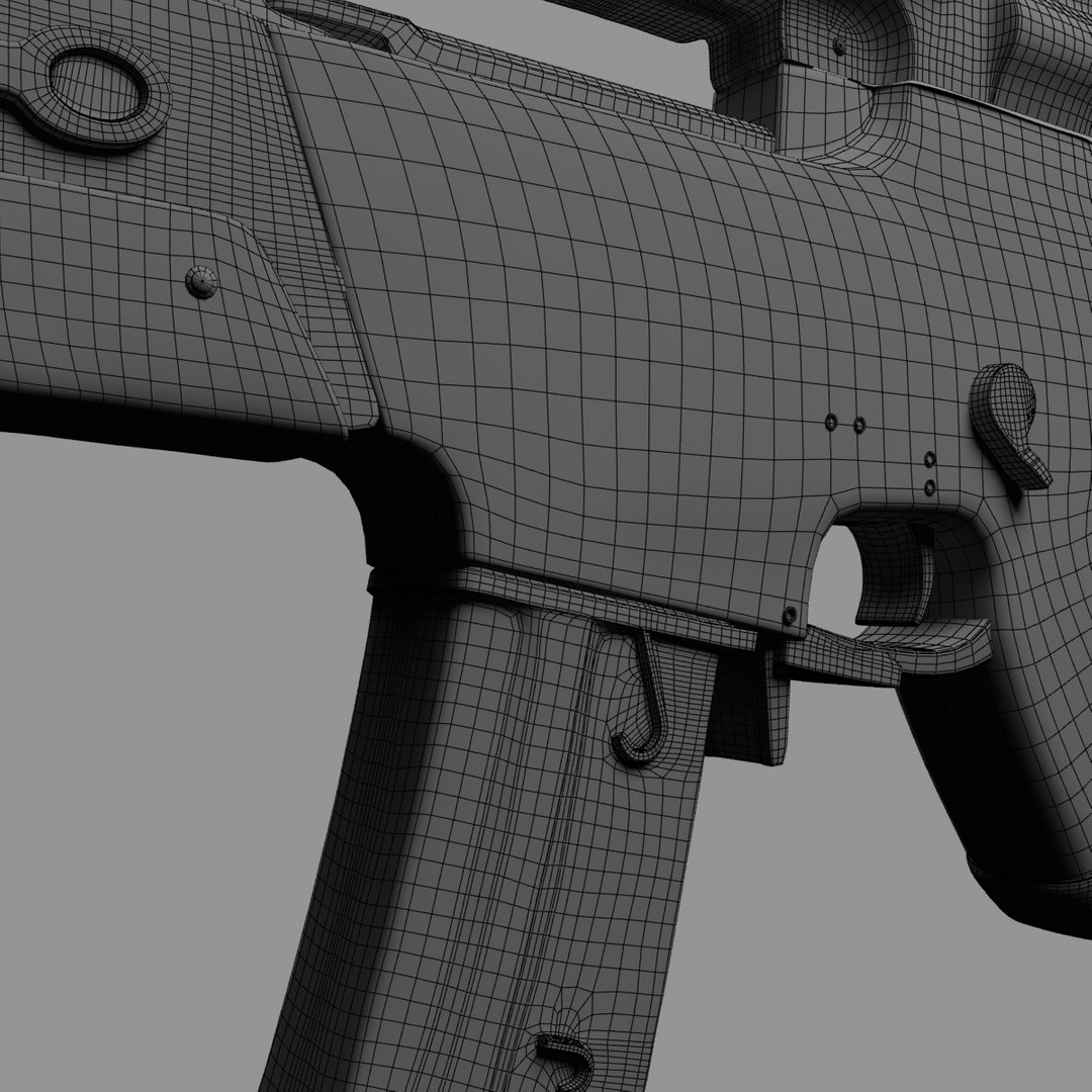 compact assault rifle 3d model