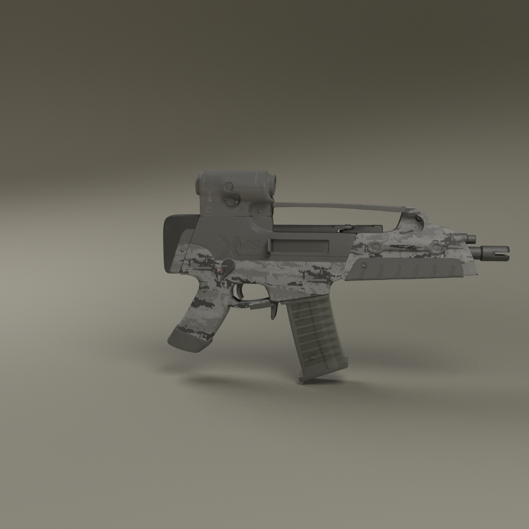 compact assault rifle 3d model