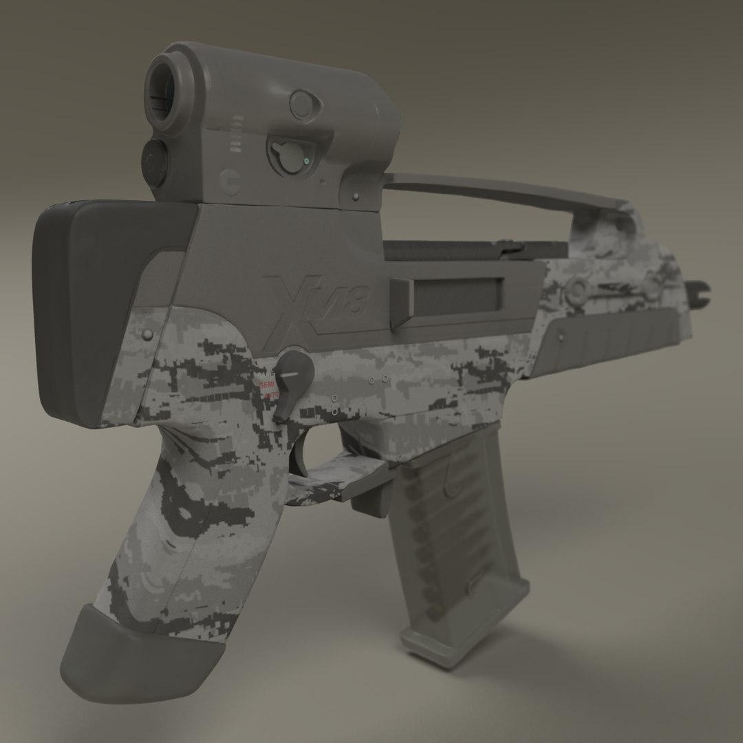compact assault rifle 3d model