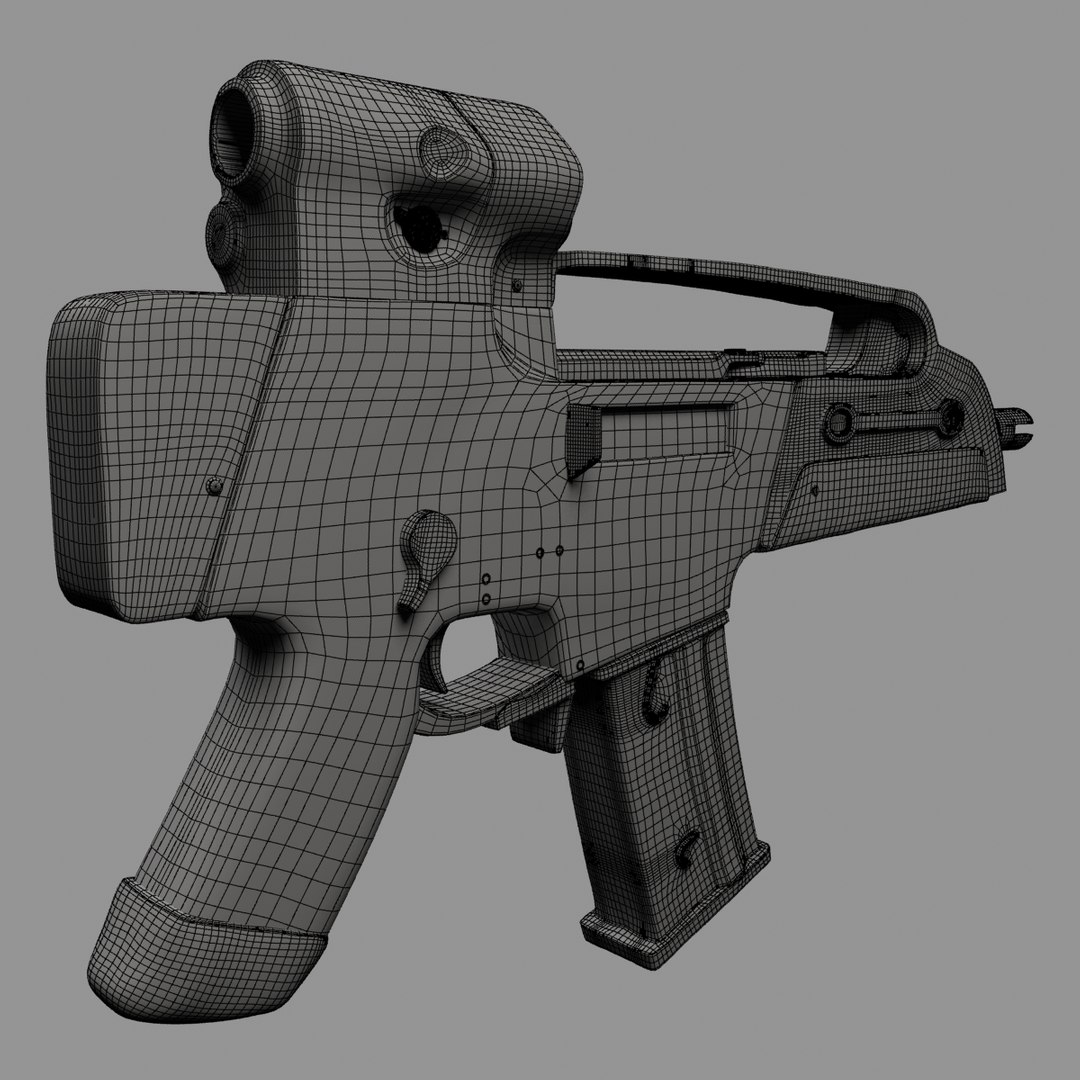 compact assault rifle 3d model