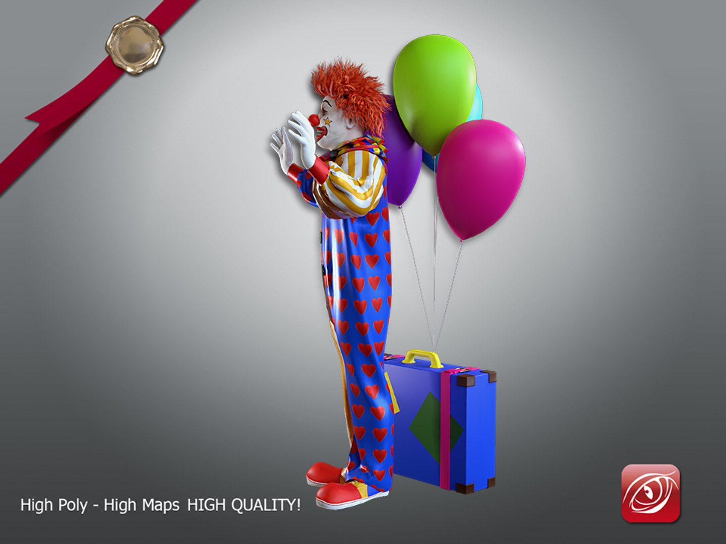 3D Model Male Clown 001 - TurboSquid 1239717