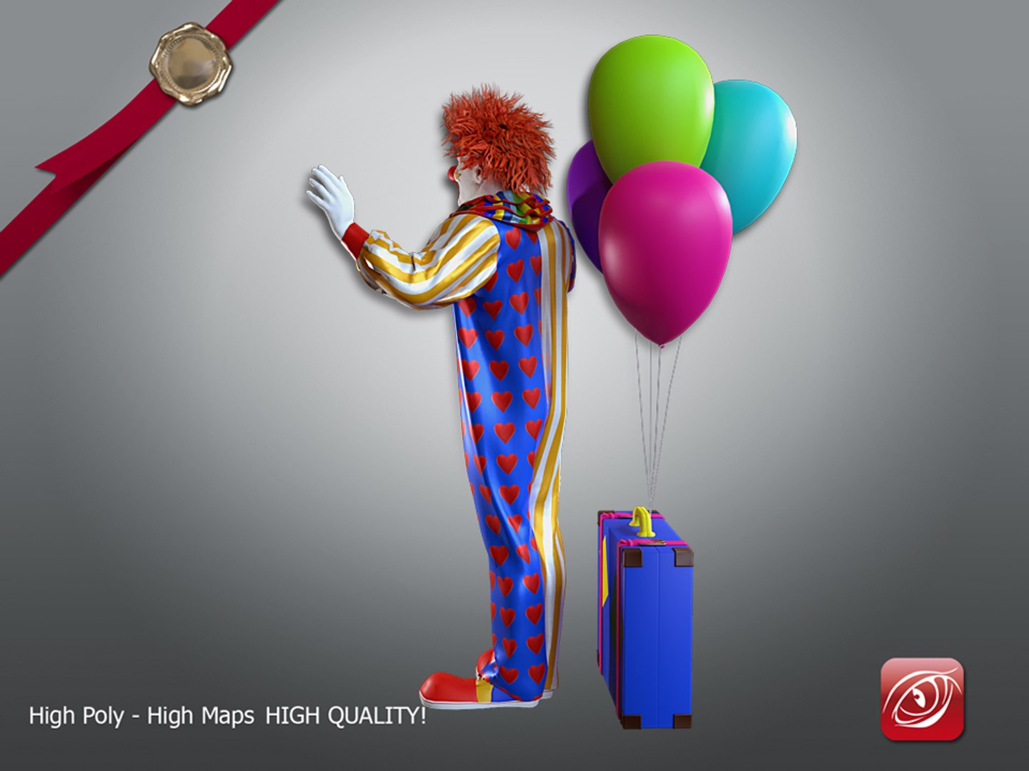 3D Model Male Clown 001 - TurboSquid 1239717
