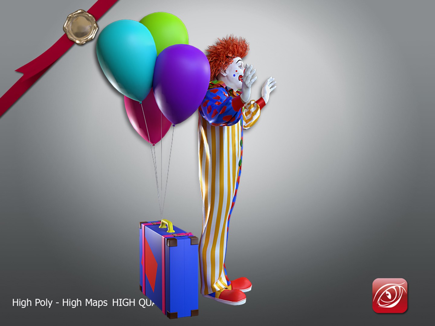 3D Model Male Clown 001 - TurboSquid 1239717