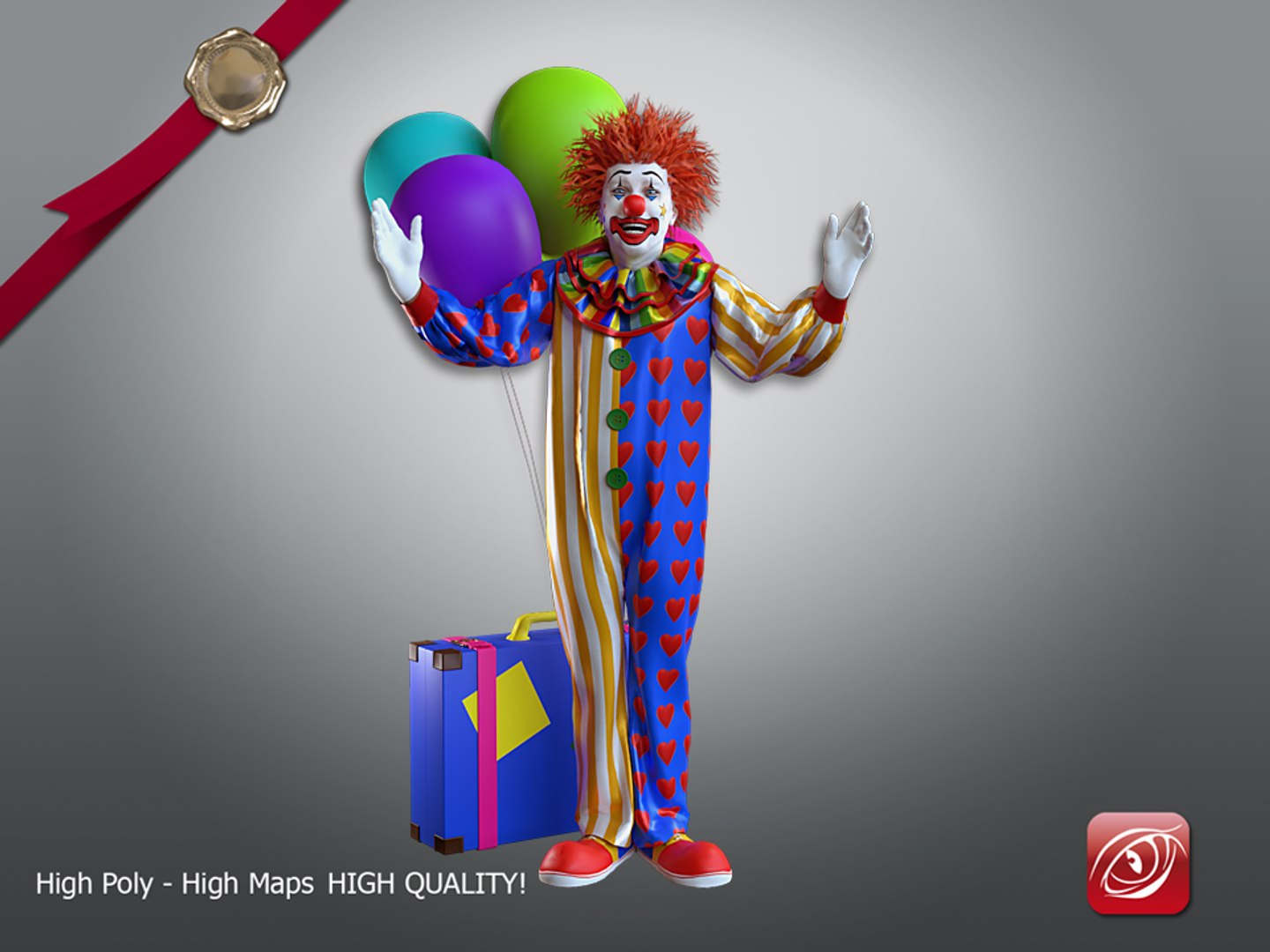 3D Model Male Clown 001 - TurboSquid 1239717