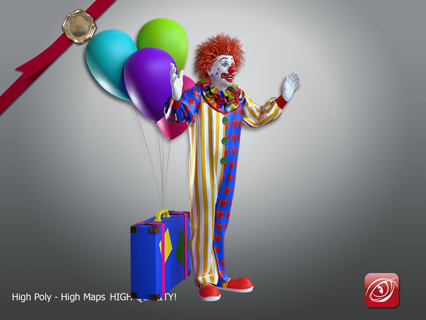 3D Model Male Clown 001 - TurboSquid 1239717