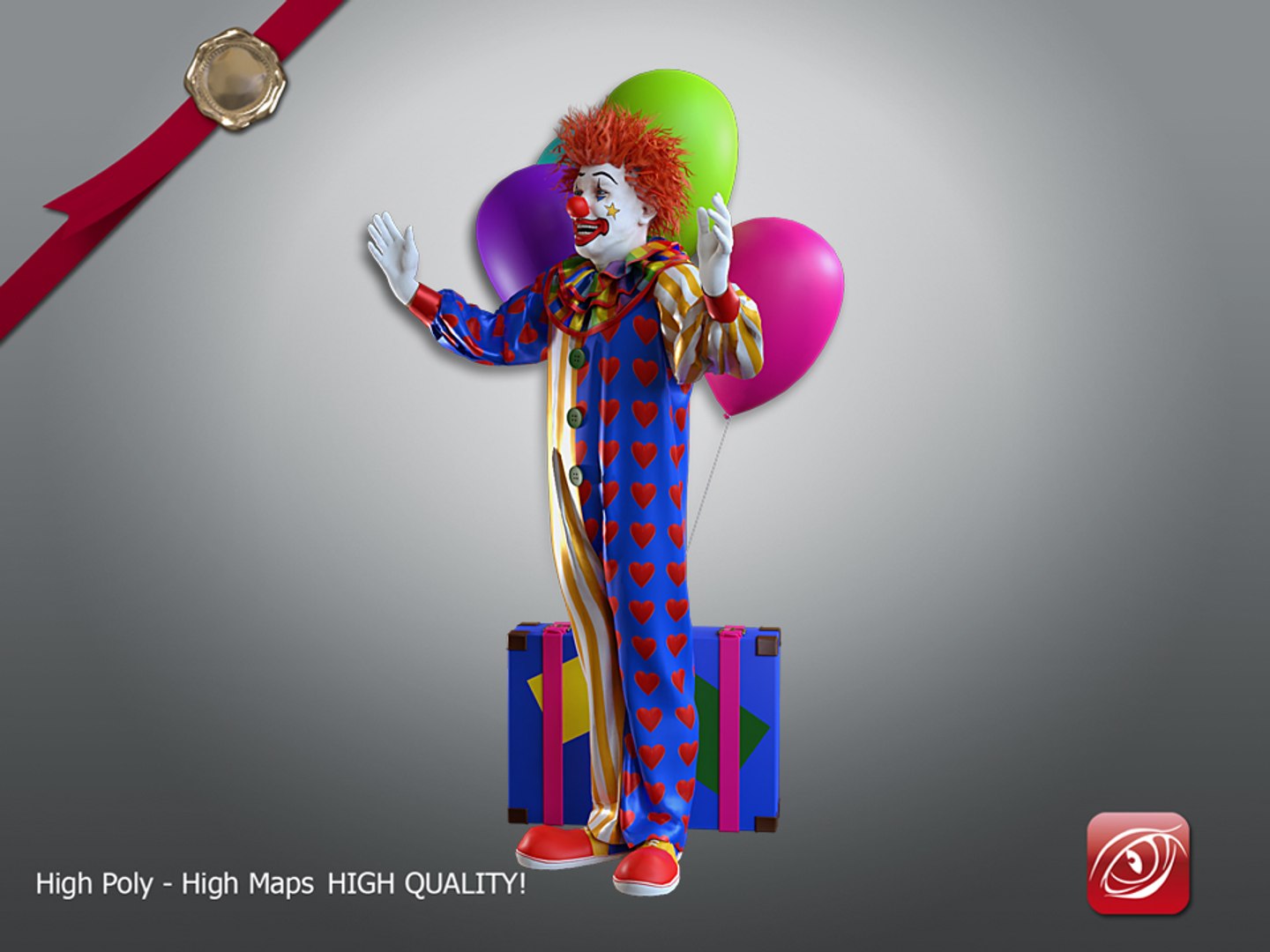 3D Model Male Clown 001 - TurboSquid 1239717