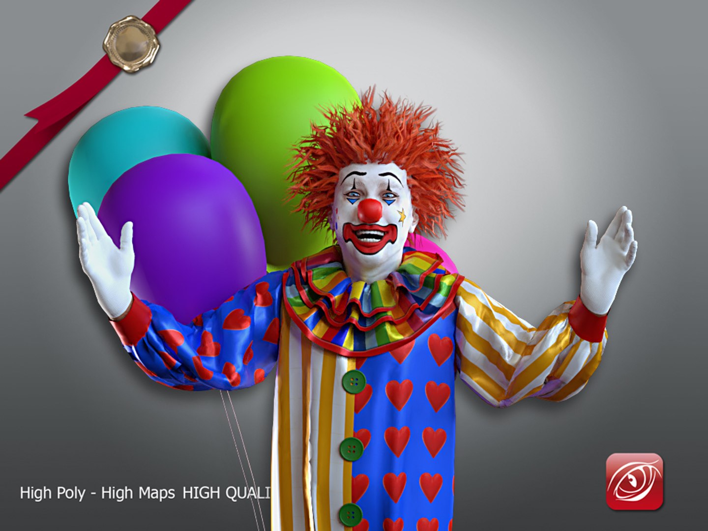3D Model Male Clown 001 - TurboSquid 1239717