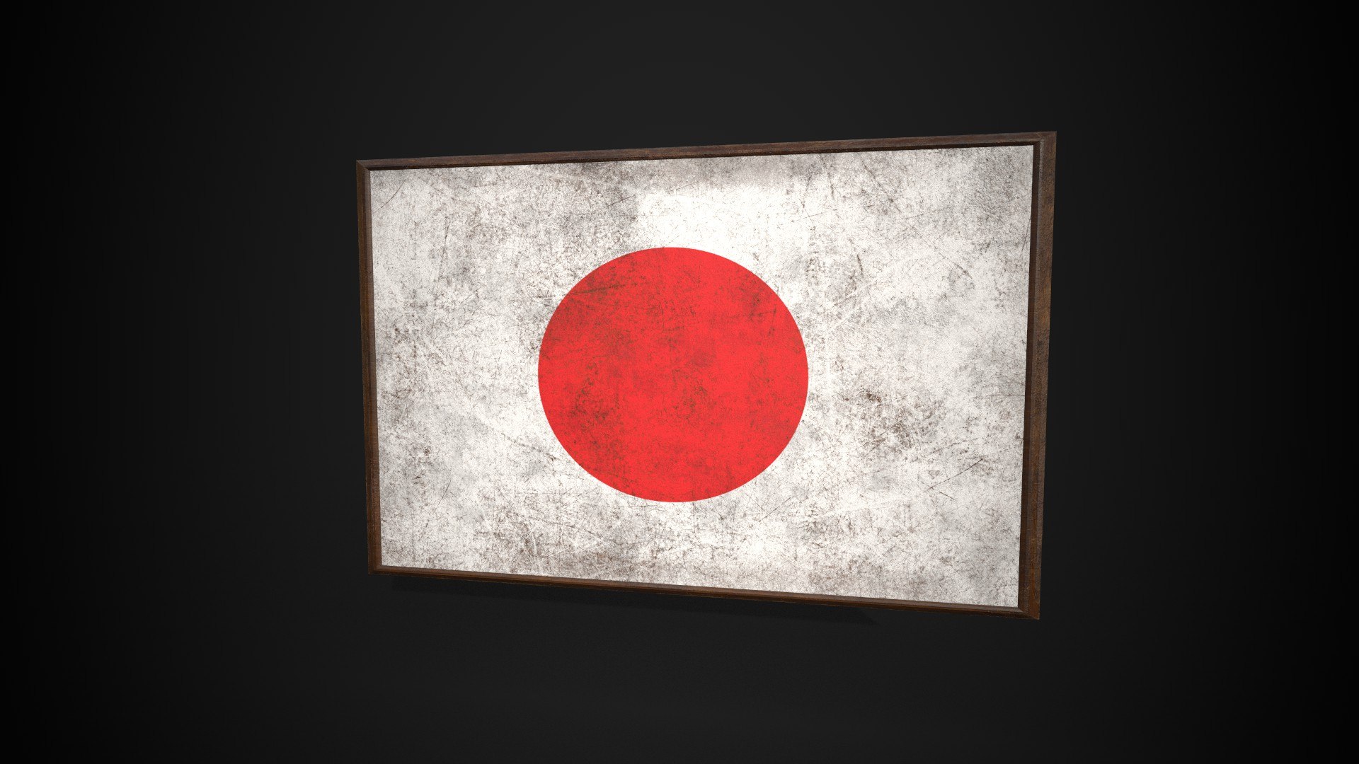 Old Picture Frame With Japan Flag - Game Ready PBR Low-poly 3D Model 3D ...