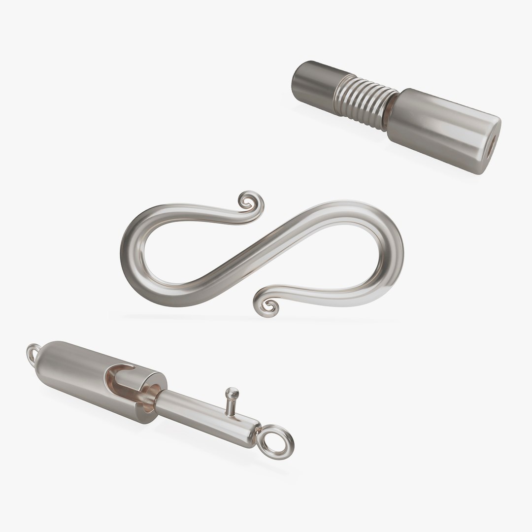 3D Silver Jewelry Clasps Collection 3 - TurboSquid 2140945