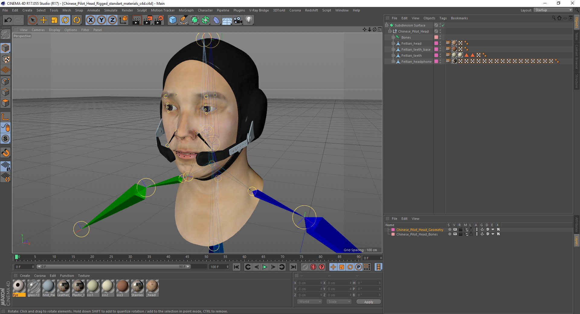 Pilot Heads Rigged 3D Model - TurboSquid 1583216