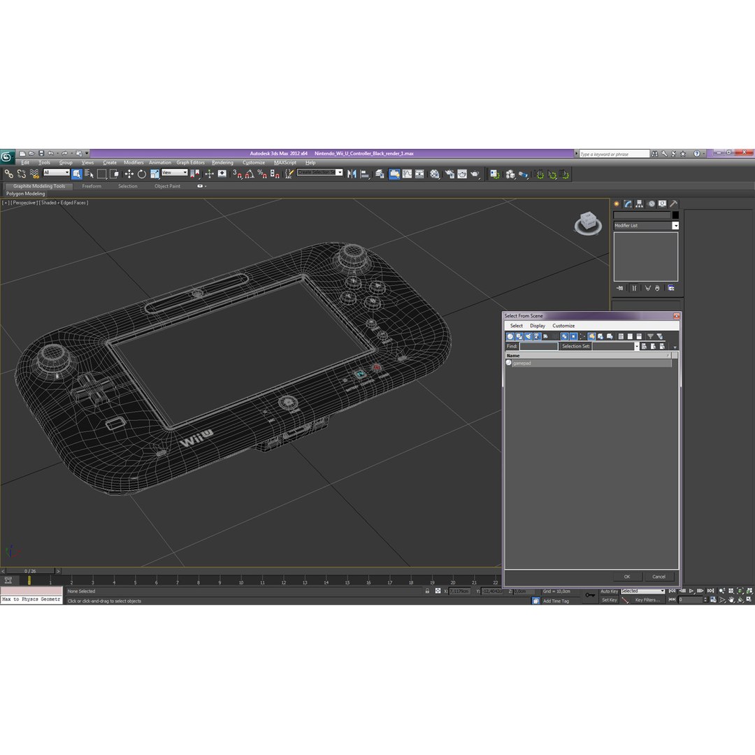 3d model nintendo wii u controller