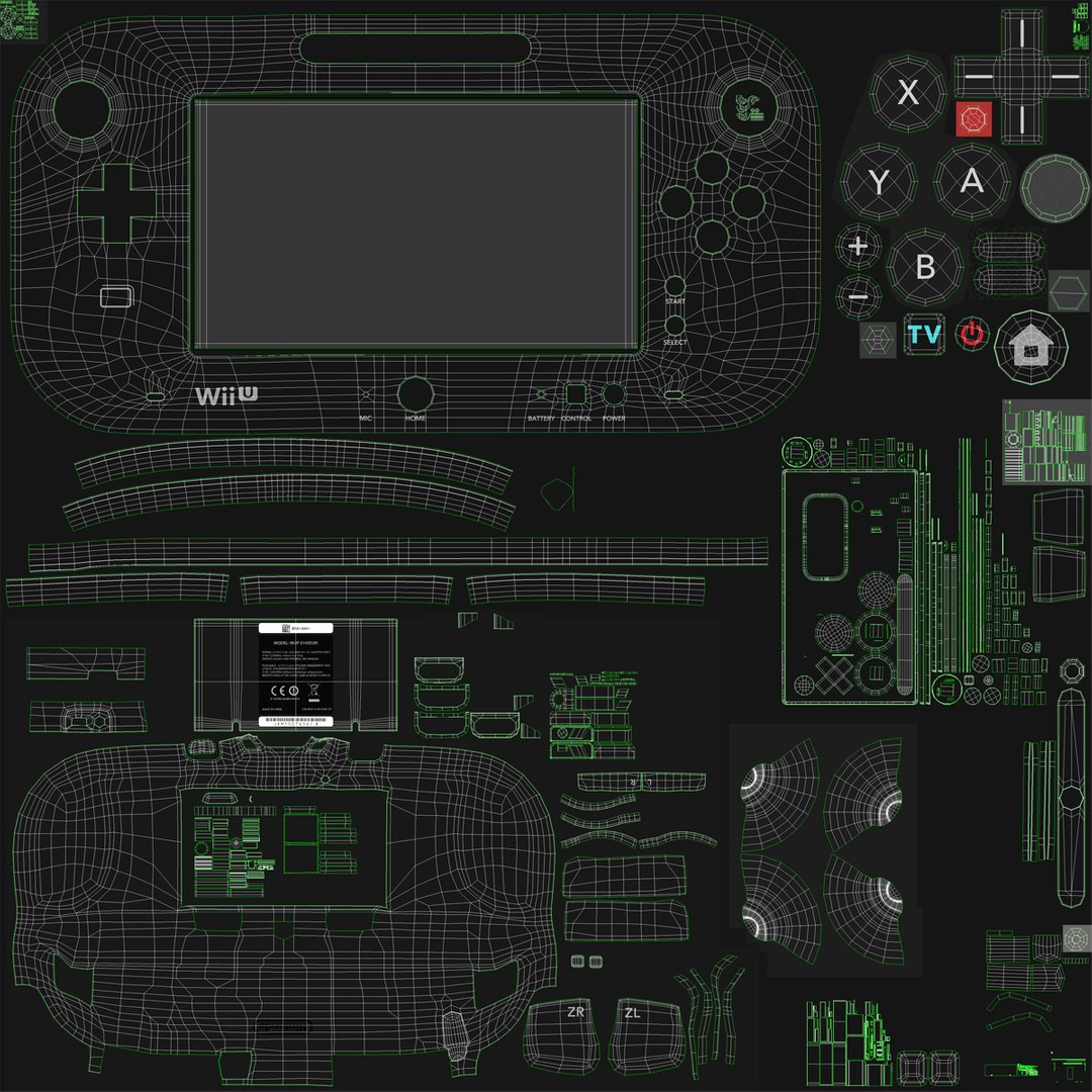 3d model nintendo wii u controller