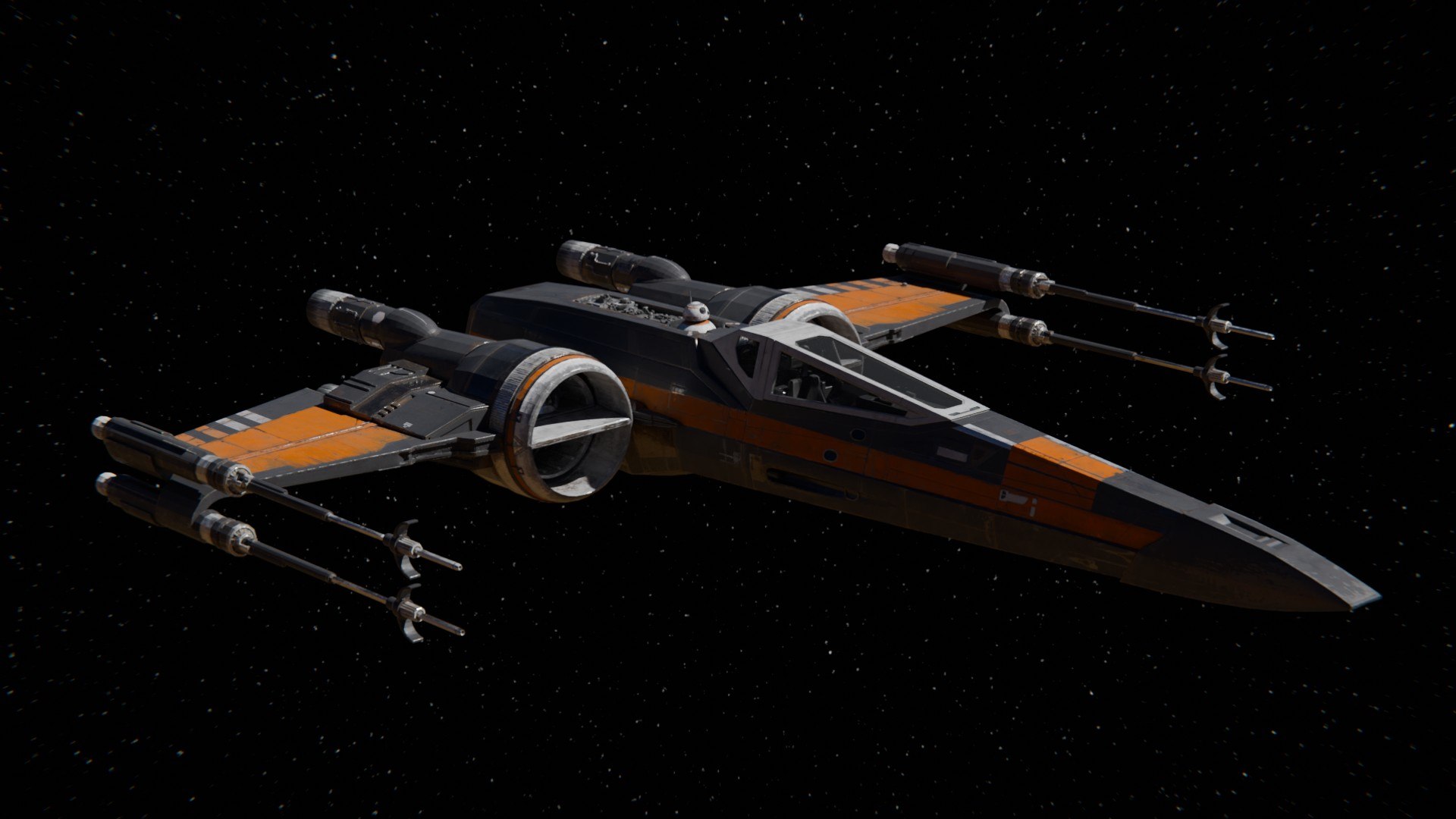 Poe Dameron X-Wing T-70 3D Model - TurboSquid 2330946