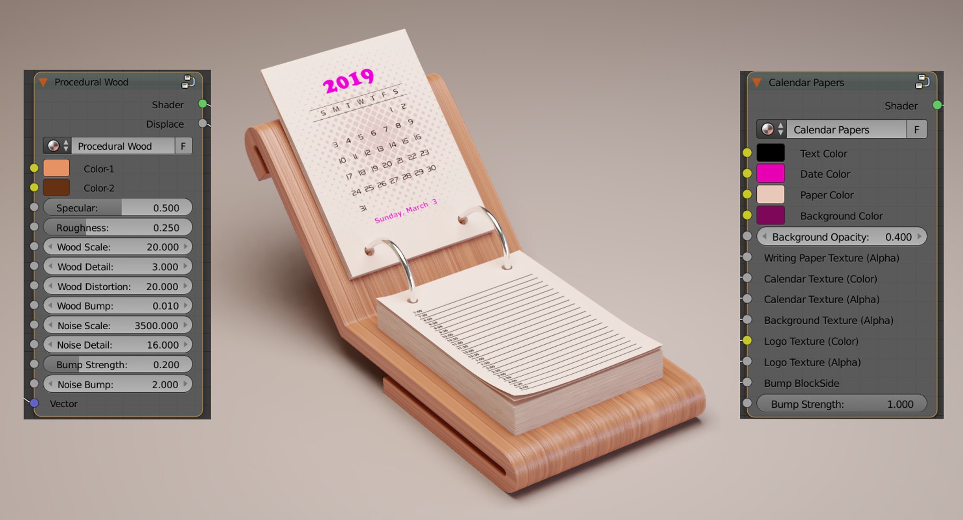Desk Calendar 3D Model - TurboSquid 1379221