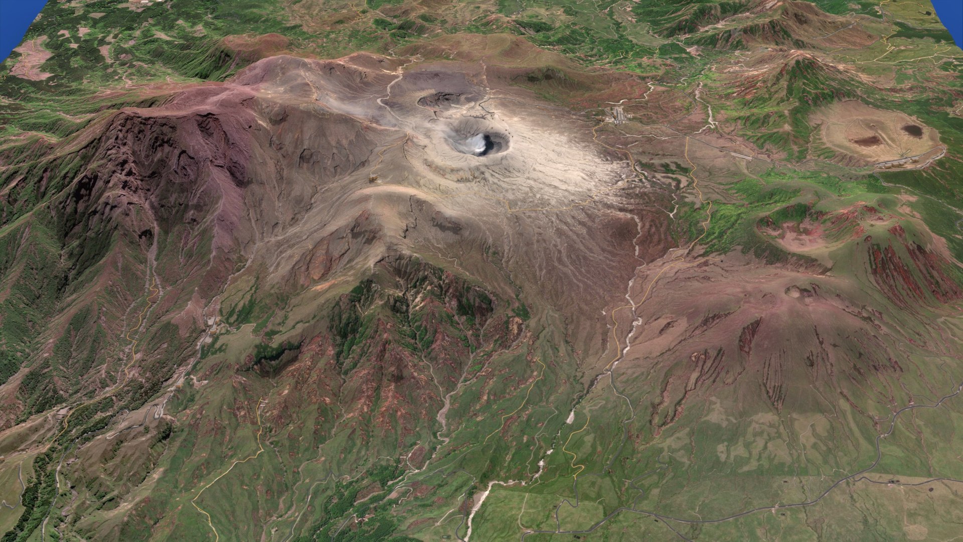 3D Mountain Landscape Mt Aso Nakadake Crater - TurboSquid 2008835