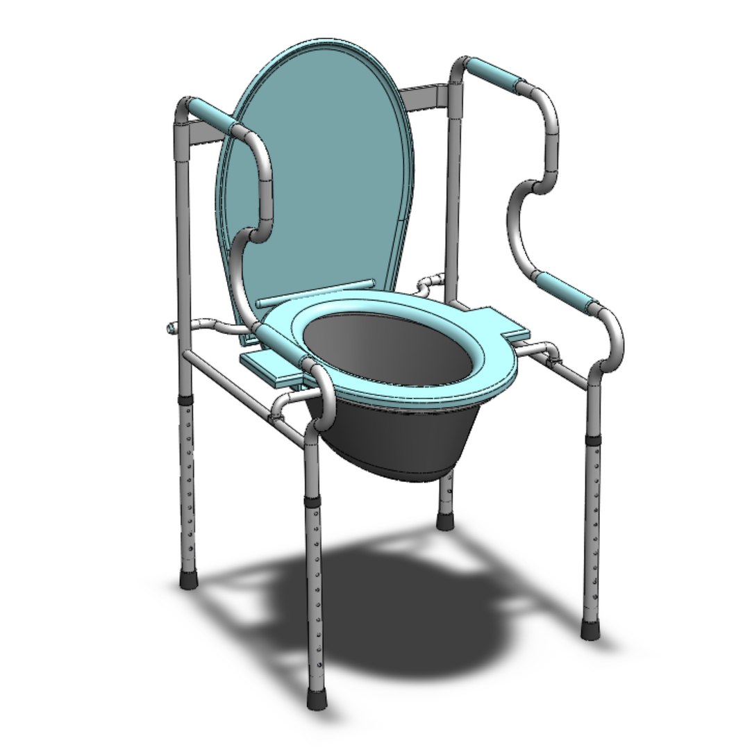 3D TOILET SEAT CHAIR COMMODE BEDSIDE BEDPAN WALKER STAND SHOWER AID Model - TurboSquid 2344664