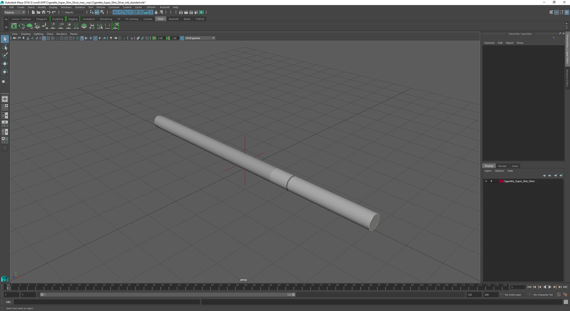 3D Model Cigarette Super Slim Silver - TurboSquid 2281796