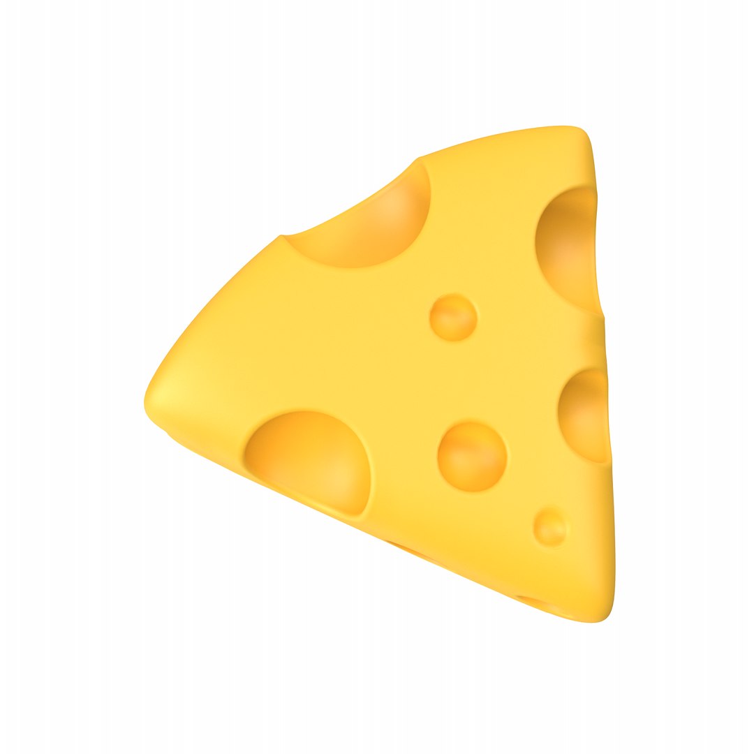 3D Cheese Piece Cartoon Model - TurboSquid 2264958
