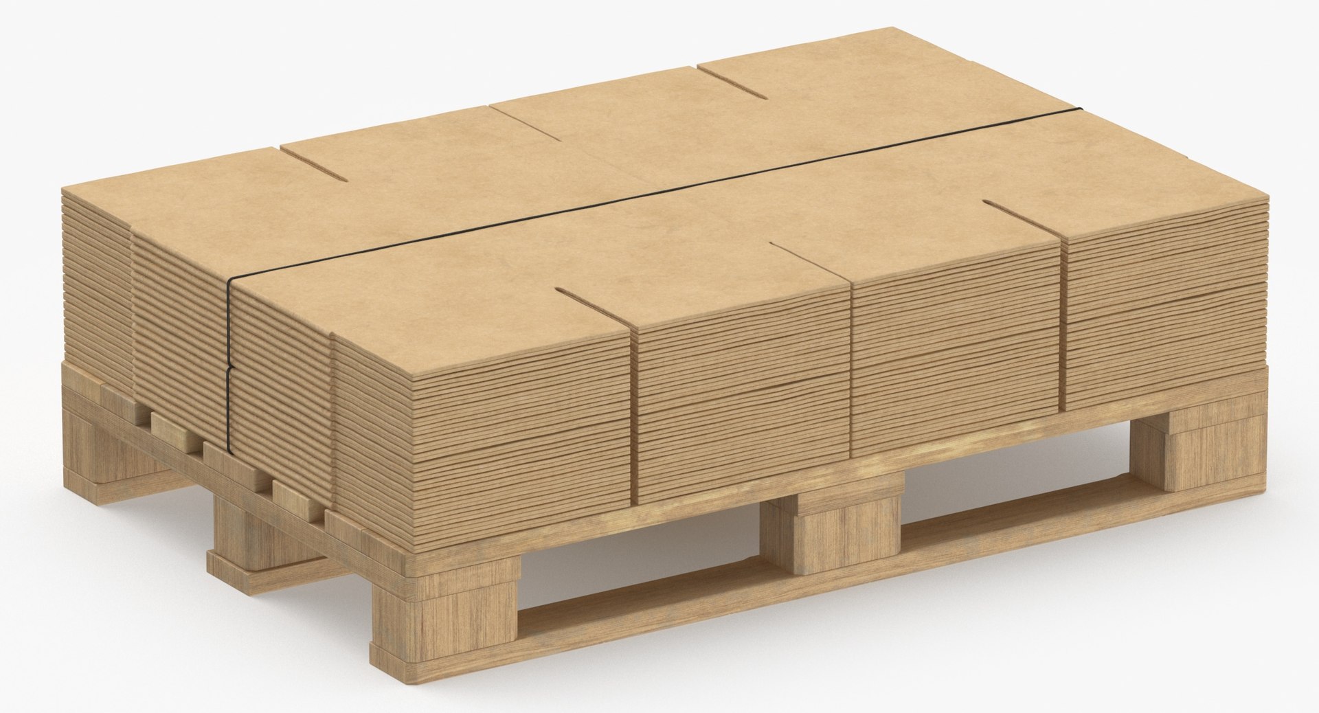 3D model Carton Boxes Laying Flat and Secured - TurboSquid 2069432