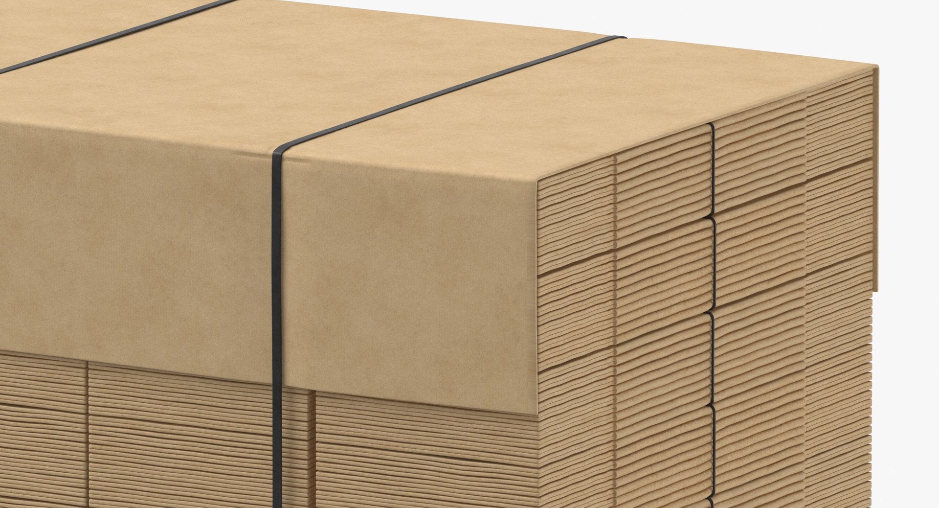 3D model Carton Boxes Laying Flat and Secured - TurboSquid 2069432