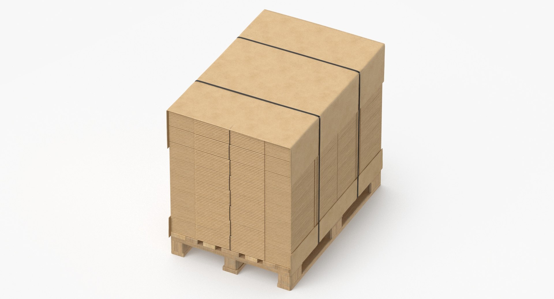 3D model Carton Boxes Laying Flat and Secured - TurboSquid 2069432