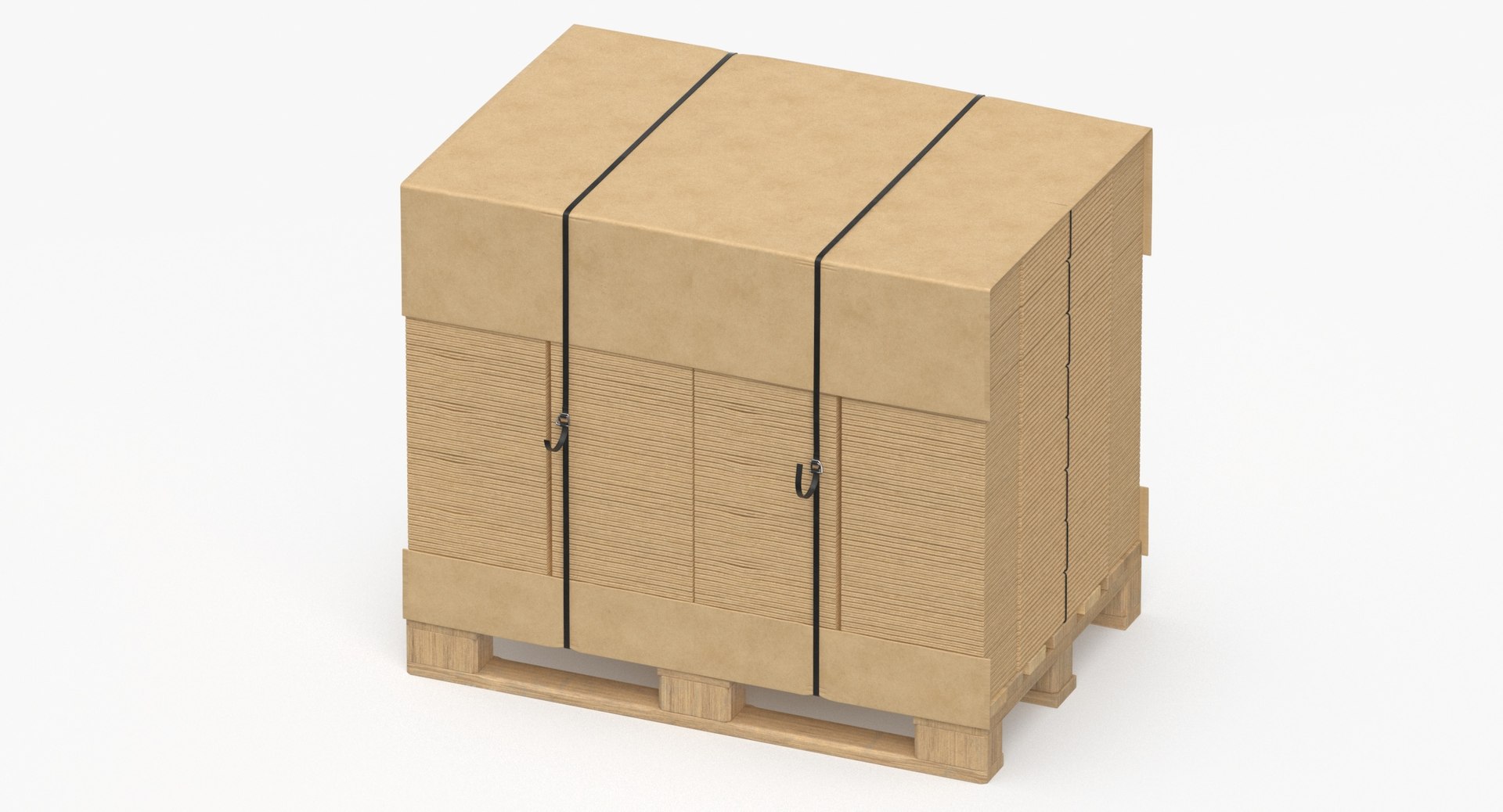 3D model Carton Boxes Laying Flat and Secured - TurboSquid 2069432