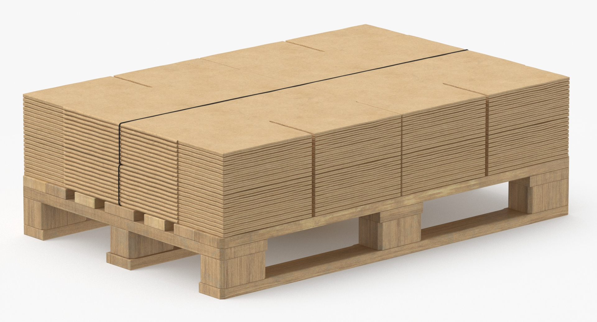 3D model Carton Boxes Laying Flat and Secured - TurboSquid 2069432