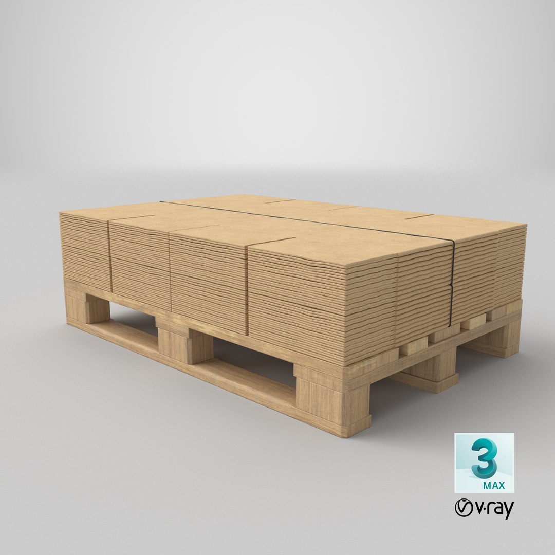 3D model Carton Boxes Laying Flat and Secured - TurboSquid 2069432