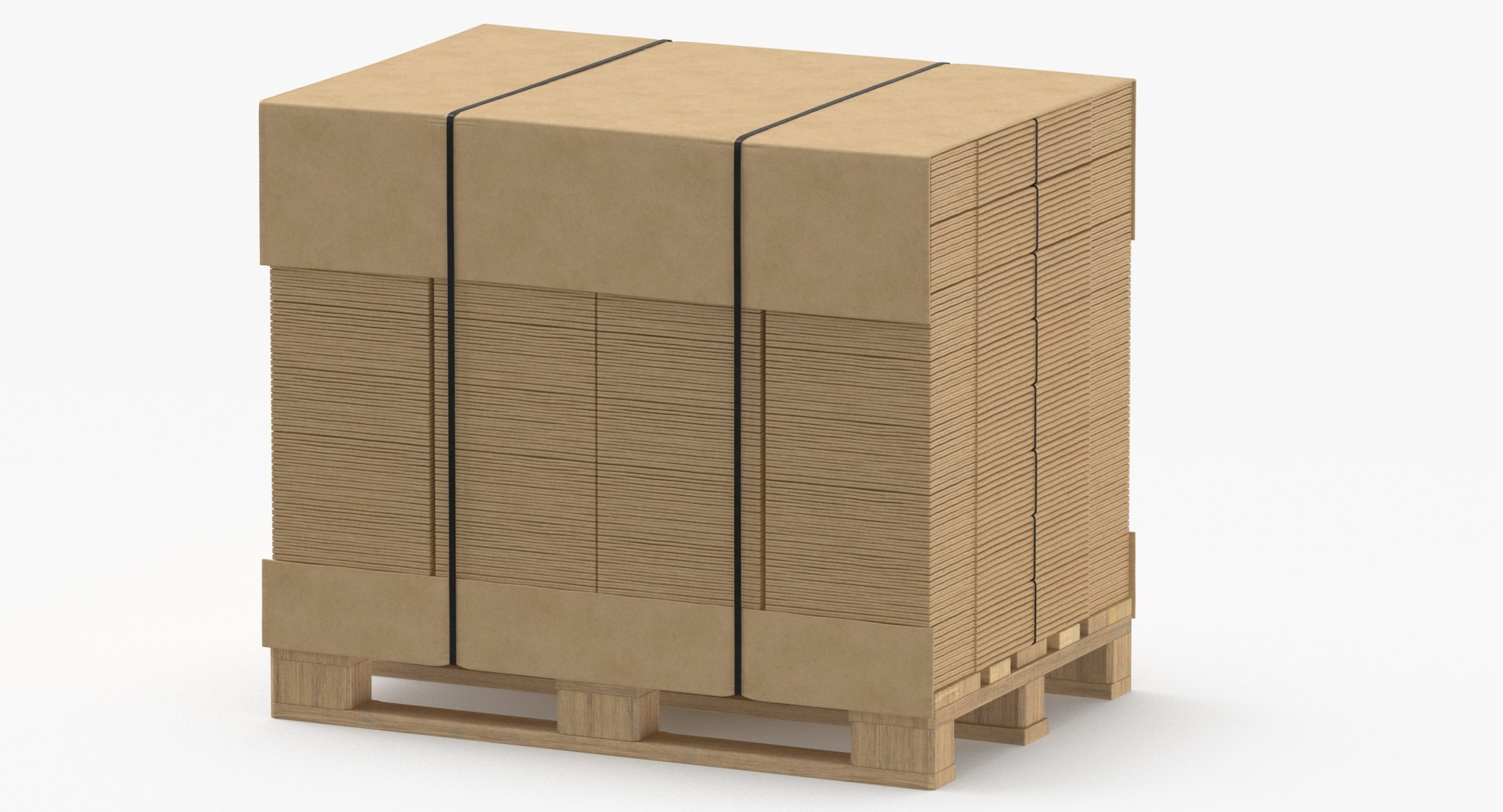 3D model Carton Boxes Laying Flat and Secured - TurboSquid 2069432