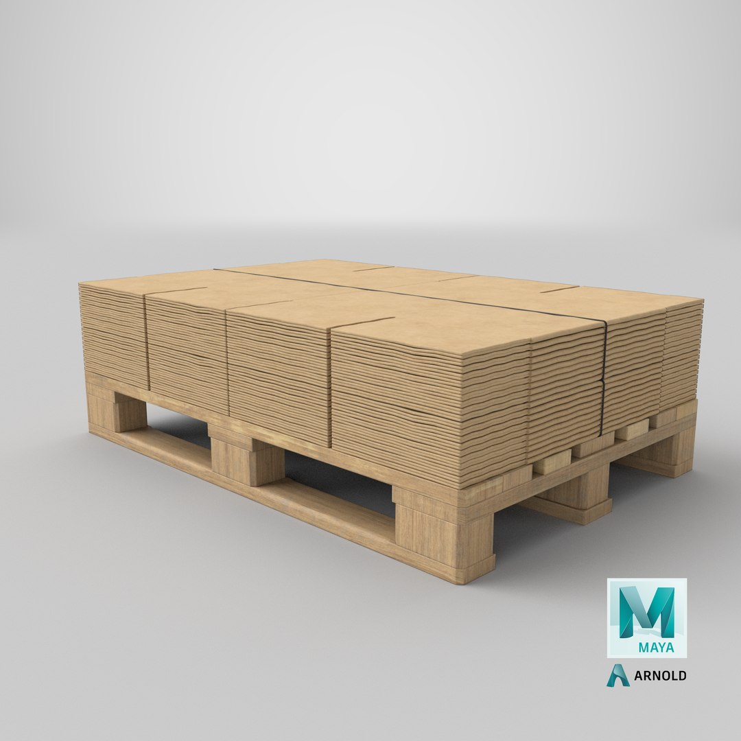 3D model Carton Boxes Laying Flat and Secured - TurboSquid 2069432