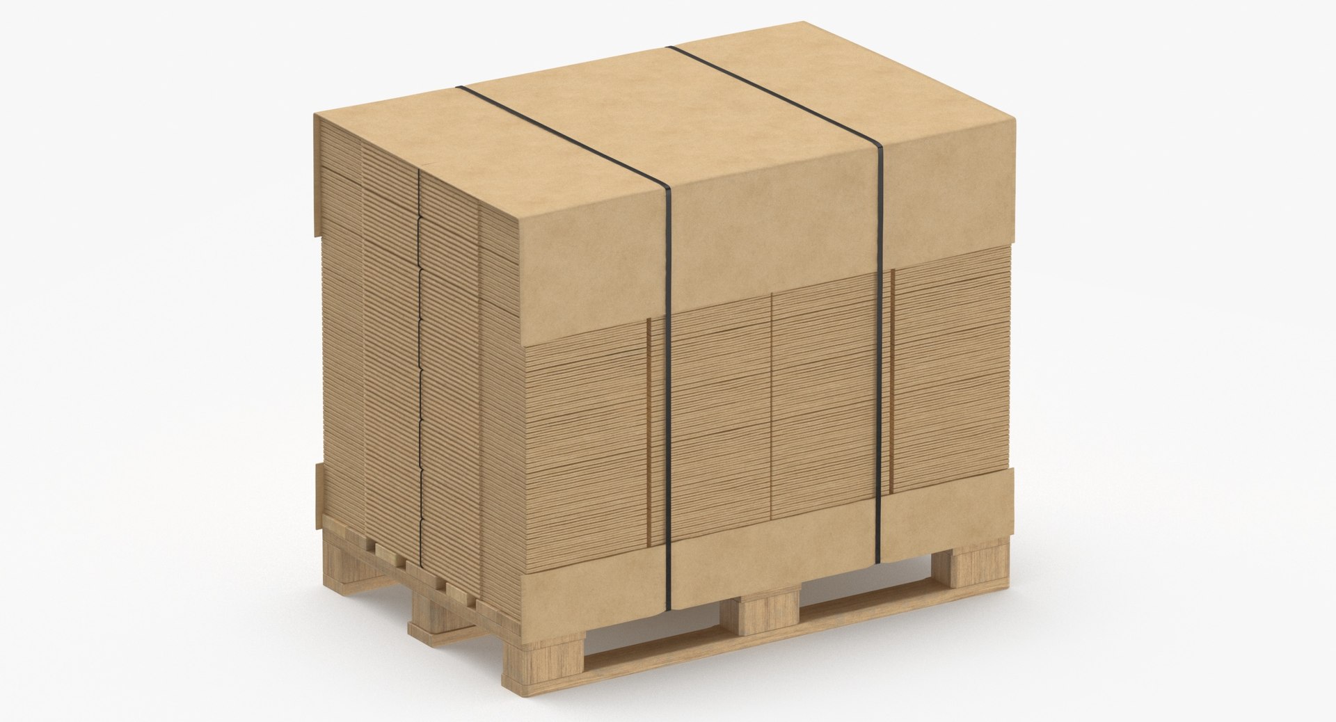 3D model Carton Boxes Laying Flat and Secured - TurboSquid 2069432