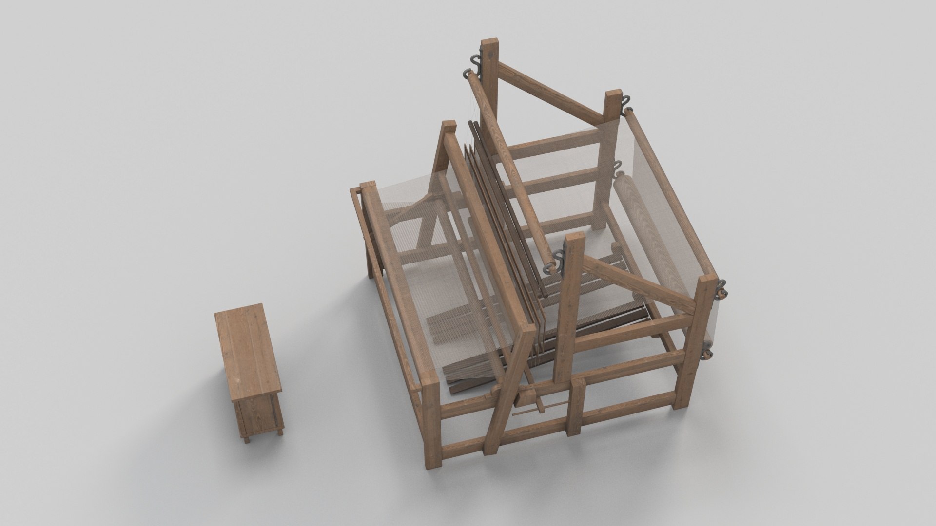 Wooden Loom 3D Model - TurboSquid 2172276