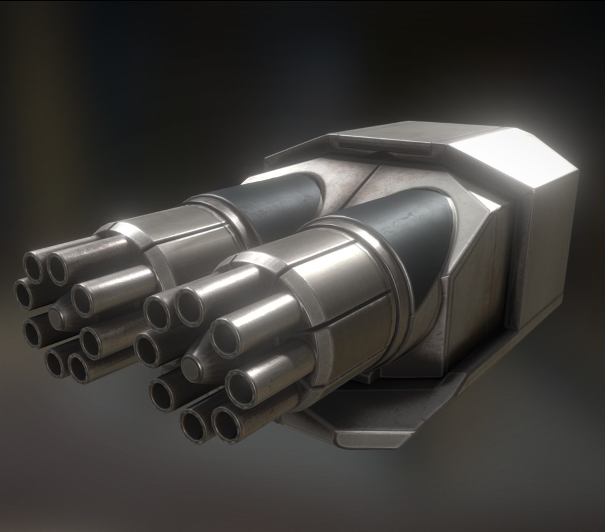 3d Model Of Gatling Gun Module