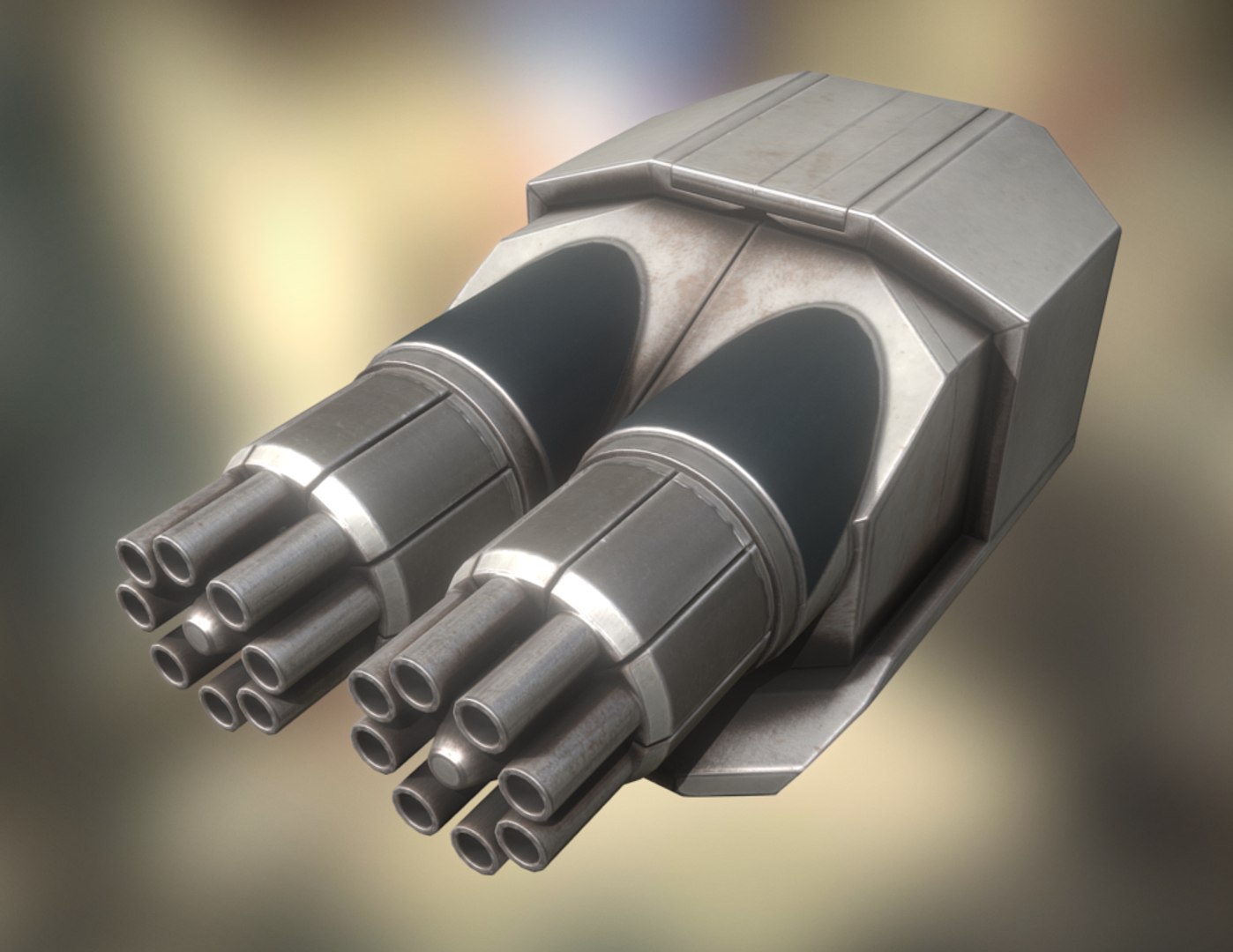 3d Model Of Gatling Gun Module